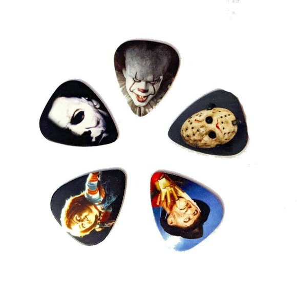 Art | Set Of Horror Movie Killers Guitar Pick Pic Jason Chucky Freddy ...